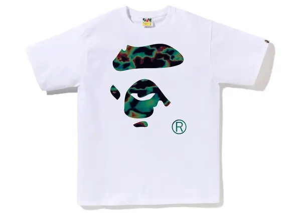 A BATHING APE Thermography Ape Face Tee Shirt - White