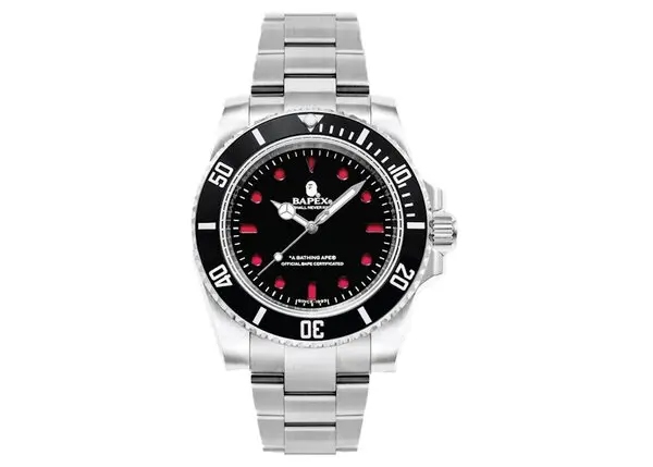 A BATHING APE Type 1 Bapex Watch - Silver