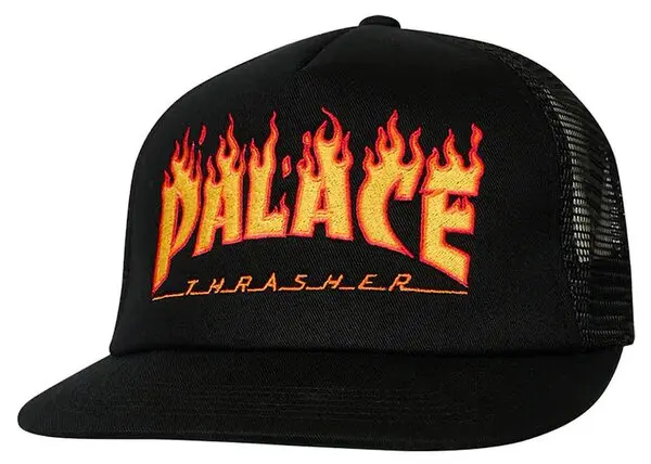 PALACE X Thrasher Trucker Hat - Black