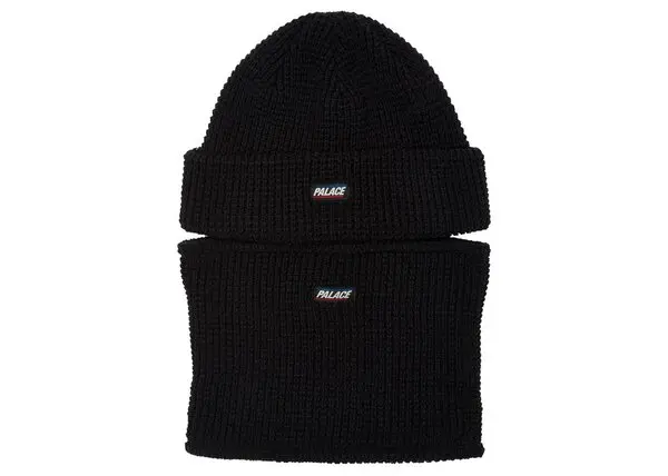 PALACE Zip-off Facemask Beanie - Black