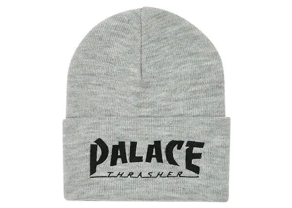 PALACE X Thrasher Beanie - Grey Marl