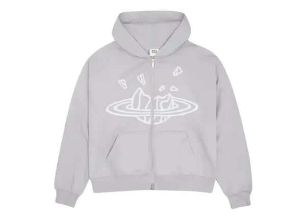 BROKEN PLANET Zip-up Hoodie - Stone Grey