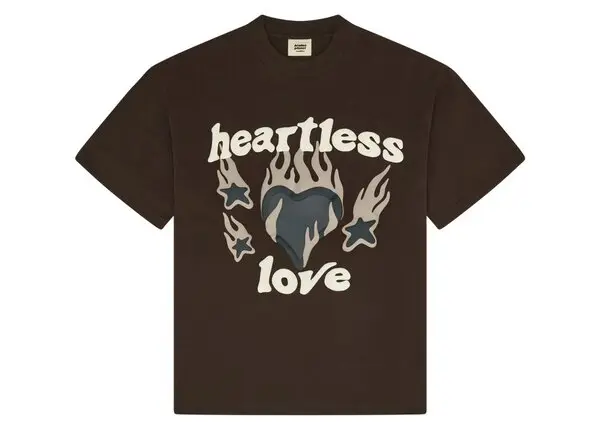 BROKEN PLANET Heartless Love T-shirt - Mocha Brown