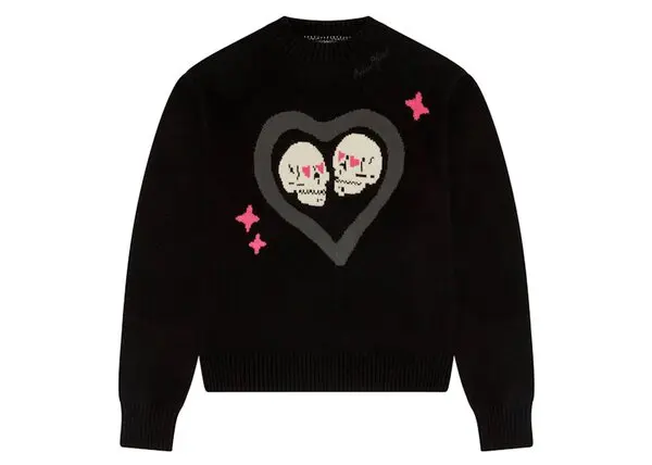 BROKEN PLANET Hearts Are Made To Be Broken Knit Sweater - Midnight Black