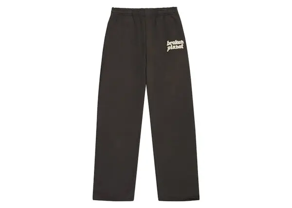 BROKEN PLANET Straightleg Sweatpantsin - Soot Black/white Logo