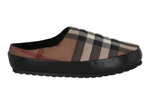 Burberry Check Print Slippers - Dark Brown