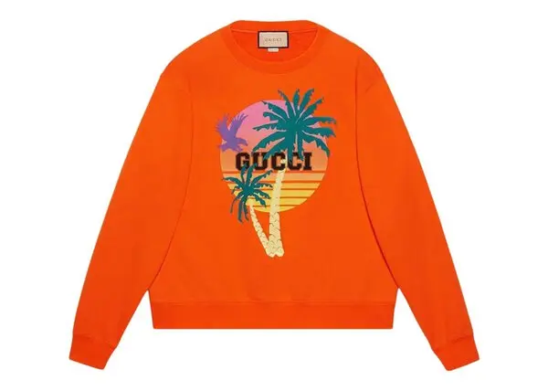 Gucci Love Parade Printed Cotton Sweatshirt - Orange