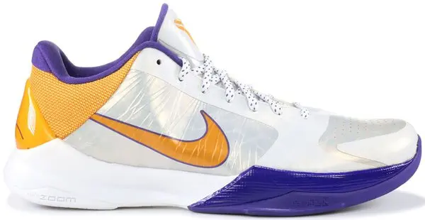 Nike Kobe 5 Lakers Sneakers - White/del Sol/neutral Grey