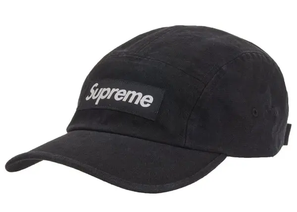 Supreme Washed Canvas Camp Cap - Black