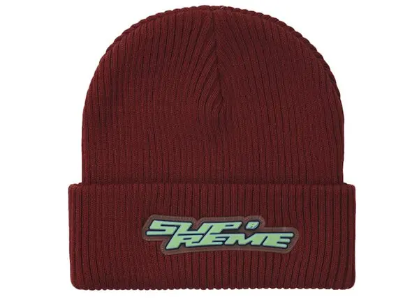 Supreme Raised Logo Patch Beanie - Red