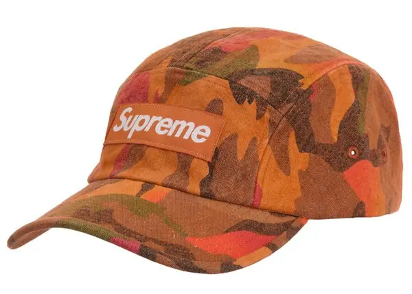 Supreme Washed Canvas Camp Cap - Orange Camo