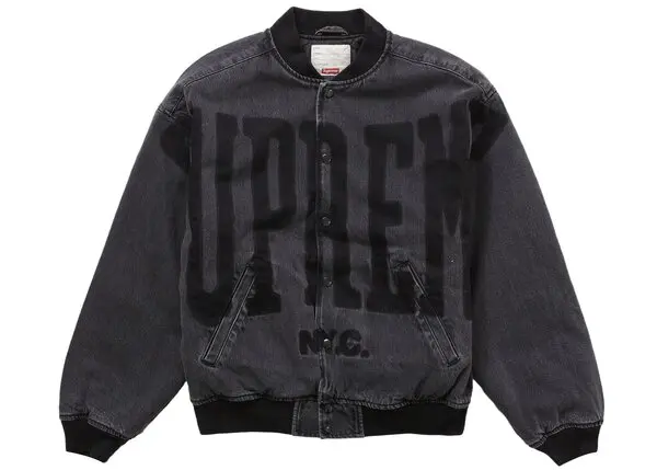 Supreme Washed Knockout Denim Varsity Jacket