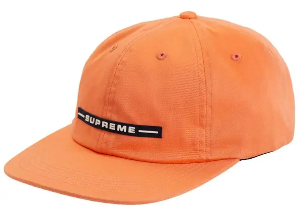 Supreme Raised Logo 6-panel Cap - Neon Orange