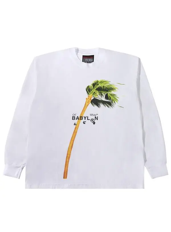 Off-White Off X Babylon Ill Wind Palm Long Sleeve T-shirt - White