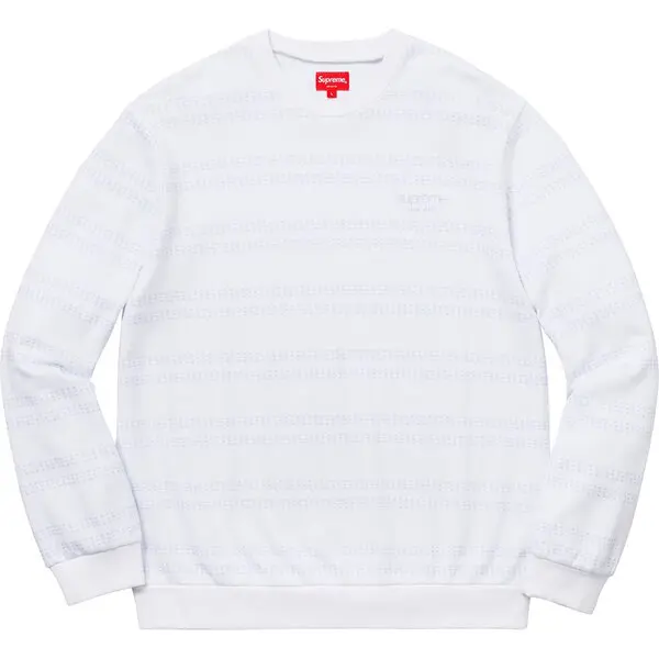 Supreme Dash Stripe Crewneck Sweatshirt - White