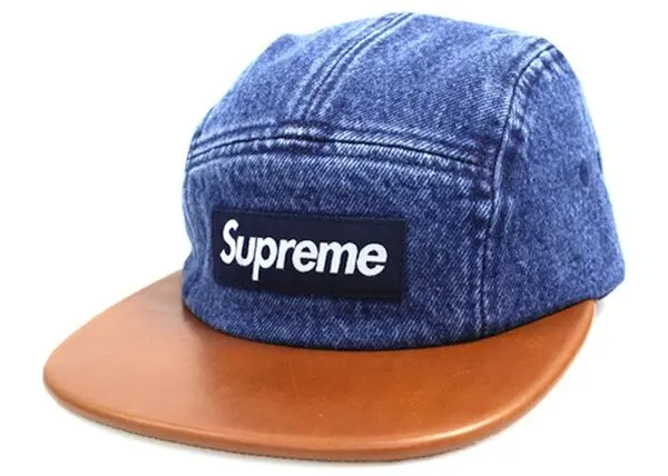 Supreme Leather Visor - Denim