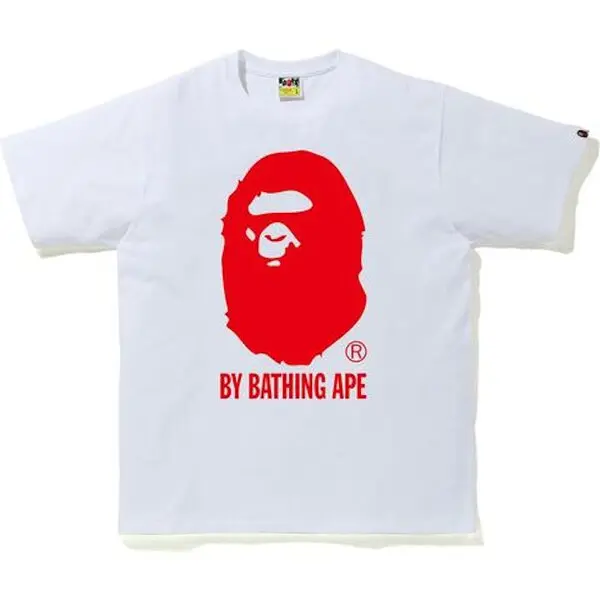 A BATHING APE Bicolor Bathing Ape Tee Shirt - White/red
