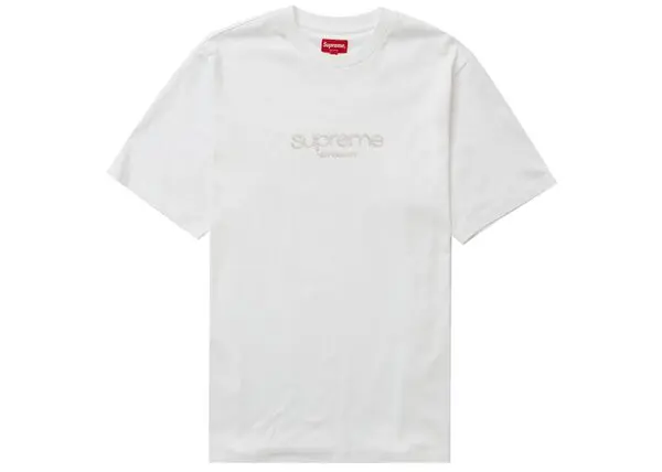 Supreme Beaded Logo Short Sleeve Top - White