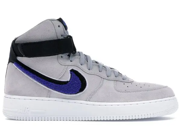Nike Air Force 1 High Chenille Swoosh - Wolf Grey/game Royal/black