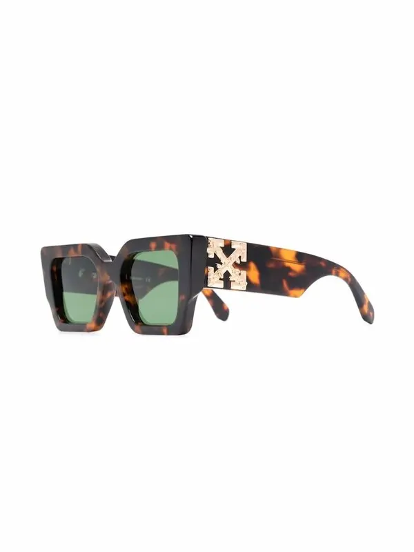 Off-White Catalina Rectangular Sunglasses - Brown/green/gold (oeri003y21pla0016055)