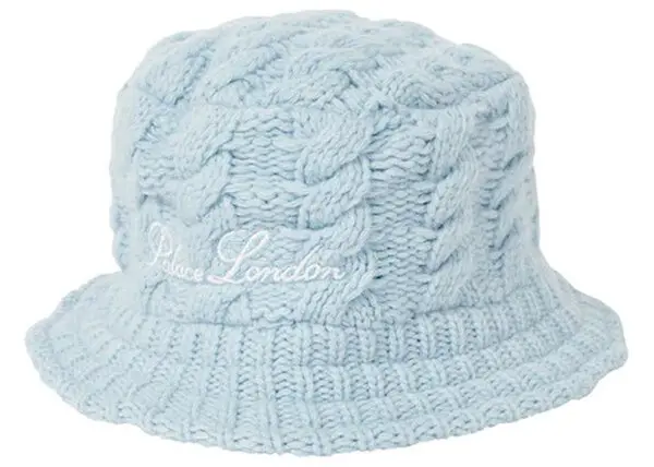 PALACE Cable Knit Bucket Hat - Baby Blue