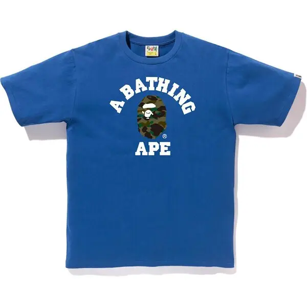 A BATHING APE 1st Camo College Tee Shirt - Blue/green