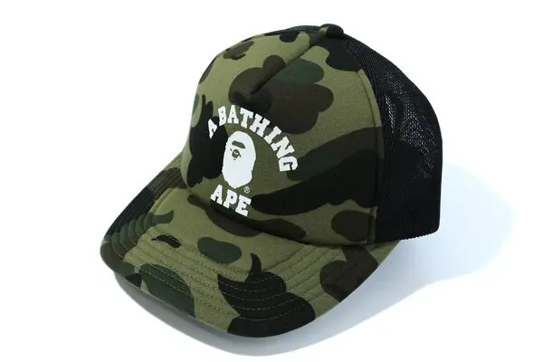 A BATHING APE 1st Camo College Mesh Cap - Green