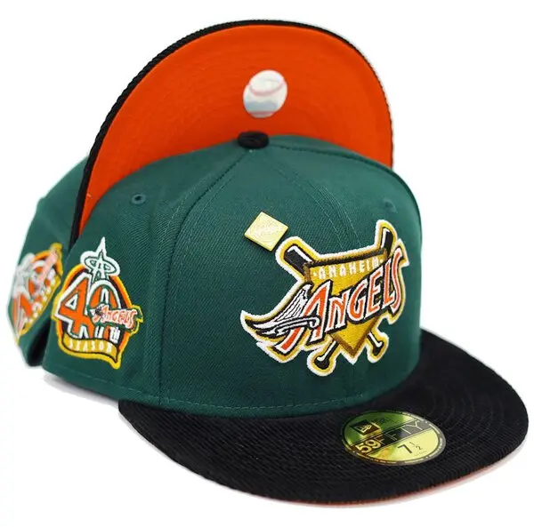 New Era Anaheim Angels 40th Season 59fifty Fitted Hat - Green/orange