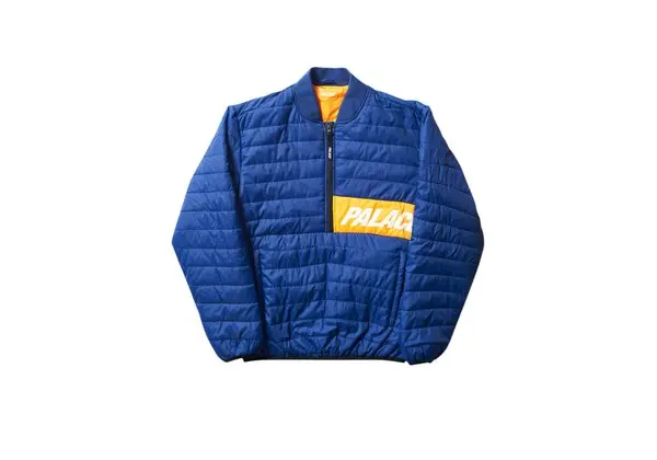 PALACE Half Zip Packer - Blue/orange