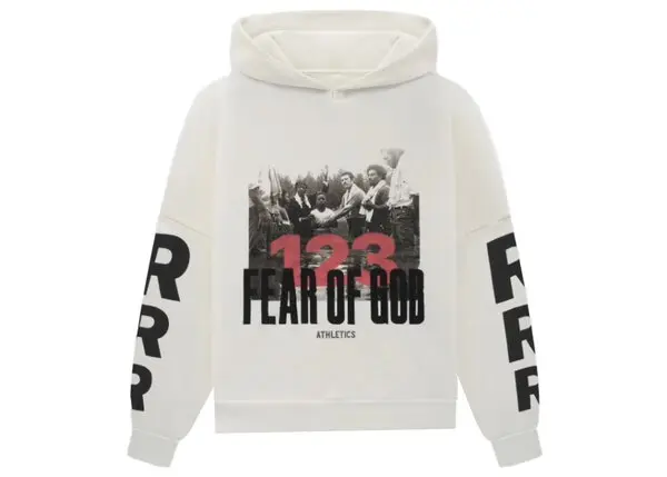 Fear Of God X Rrr123 Stop Running Hoodie - White | Editorialist