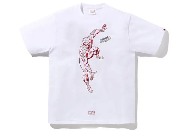 A BATHING APE X Marvel Comics Spiderman Tee Shirt - White