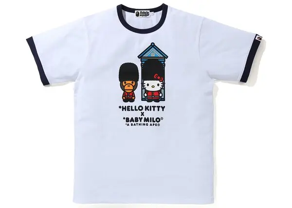 A Bathing Ape X Hello Kitty Baby Milo London Trim Tee - Navy