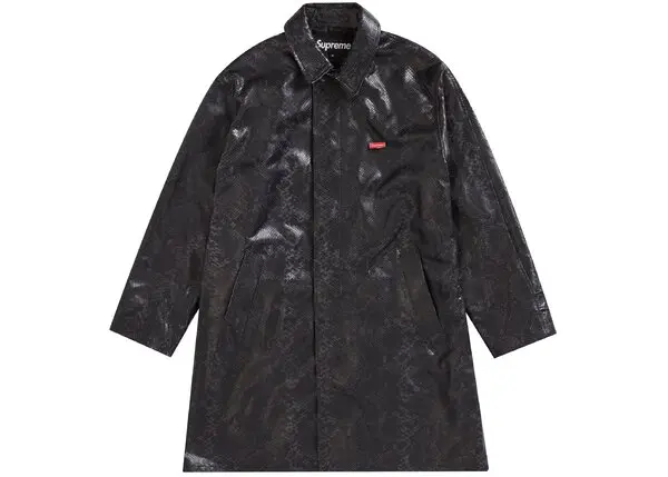 Supreme Leather Snake Trench Coat