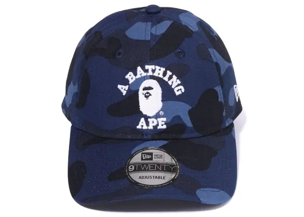 A BATHING APE Camo College New Era 9twenty Cap - Navy Blue