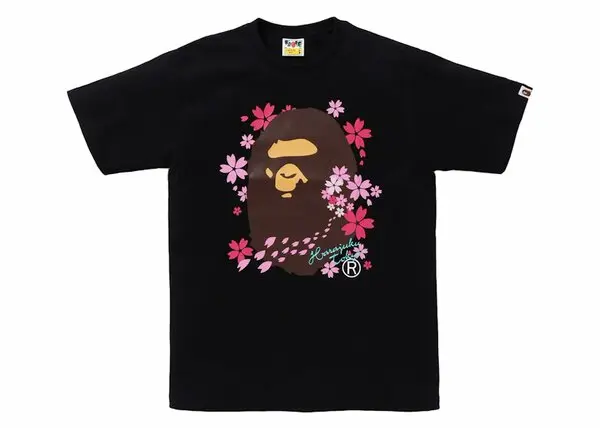 A BATHING APE Sakura Ape Head Tee Shirt - Black