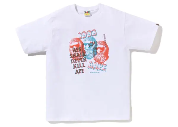 A BATHING APE Pigment Three Ape Head Tee Shirt