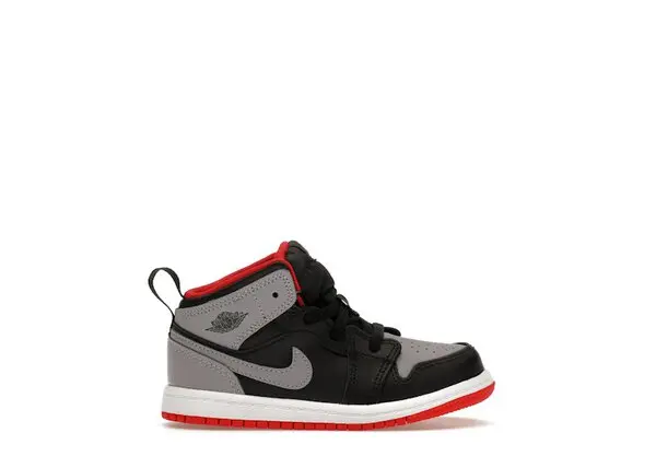 JORDAN 1 Mid High-top Sneakers - Black/fire Red/white