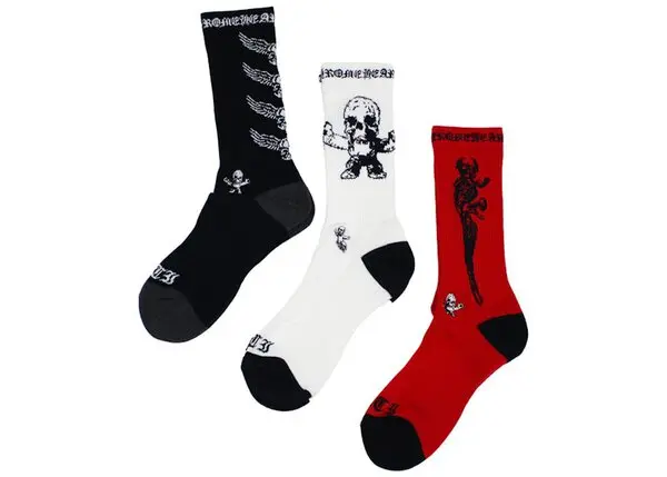 Chrome Hearts Foti Socks Set Of 3 - Multicolor