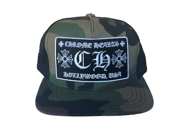 Chrome Hearts Ch Hollywood Trucker Cap - Camo/black