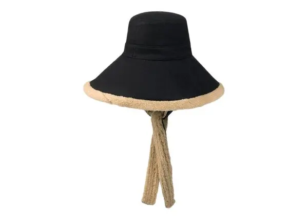 Gucci Wool And Eco Fur Hat - Midnight Blue Beige