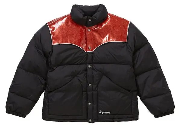 Supreme Glitter Yoke Down Puffer Jacket - Black