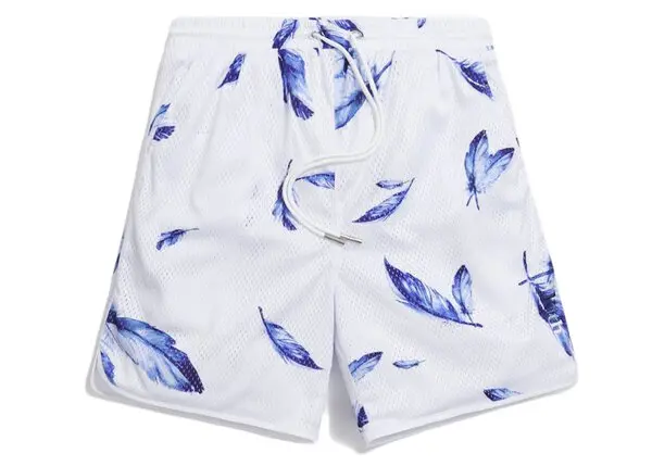 Kith Feather Print Mesh Short - White