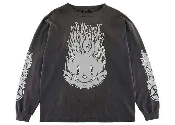 SAINT MXXXXXX Fire Baby Long Sleeve Tee Shirt