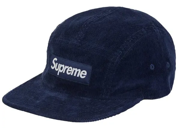 Supreme Corduroy Camp Cap - Navy Blue