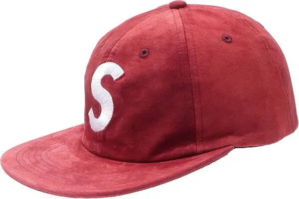 Supreme Suede S Logo 6-panel Cap - Burgundy