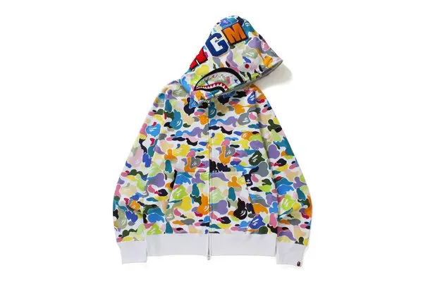 A BATHING APE Camo Shark Full Zip Hoodie