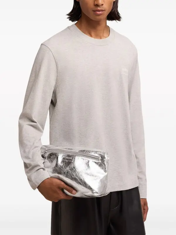 AMI Paris Metallic Folded Shoulder Bag