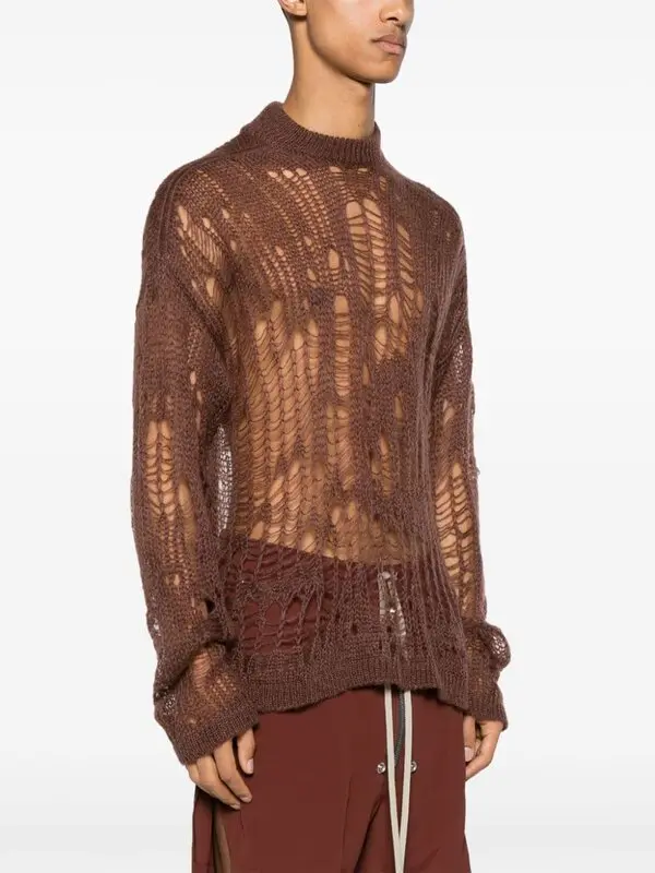 Rick Owens Tommy Lupetto Open-knit Jumper - Brown