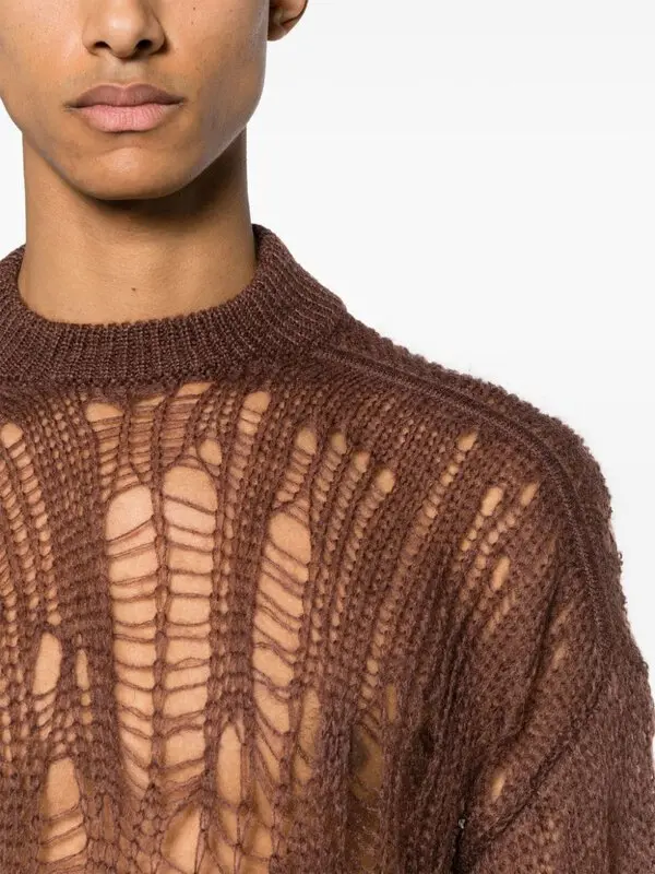 Rick Owens Tommy Lupetto Open-knit Jumper - Brown