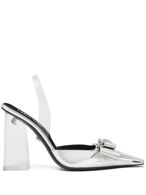 Versace Medusa Head Metallic Leather Pumps